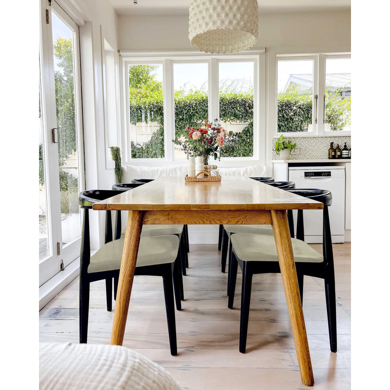 Hortencia Fabric Slat Back Side Chair Wooden Wood Dining Chair for Kitchen Bedroom George Oliver Leg Color Black